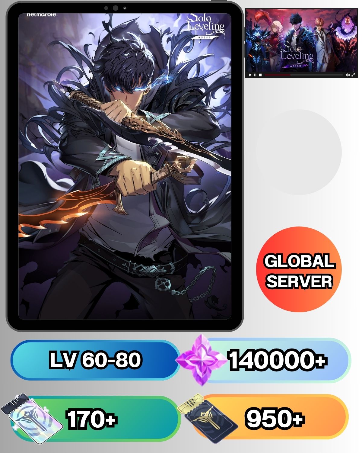 ID – Solo Leveling:ARIS – [ เซิร์ฟเวอร์-GB ] – เพชร 140000 + ตั๋วและ ...